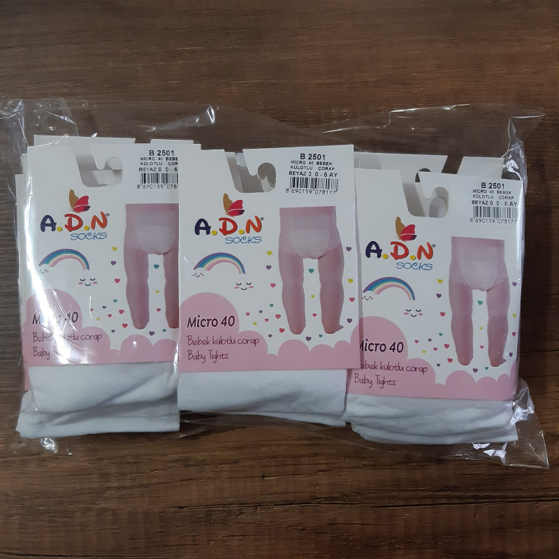 COLLANTS BEBES MICRO ADN B2501 BLANCS 0-6 MOIS