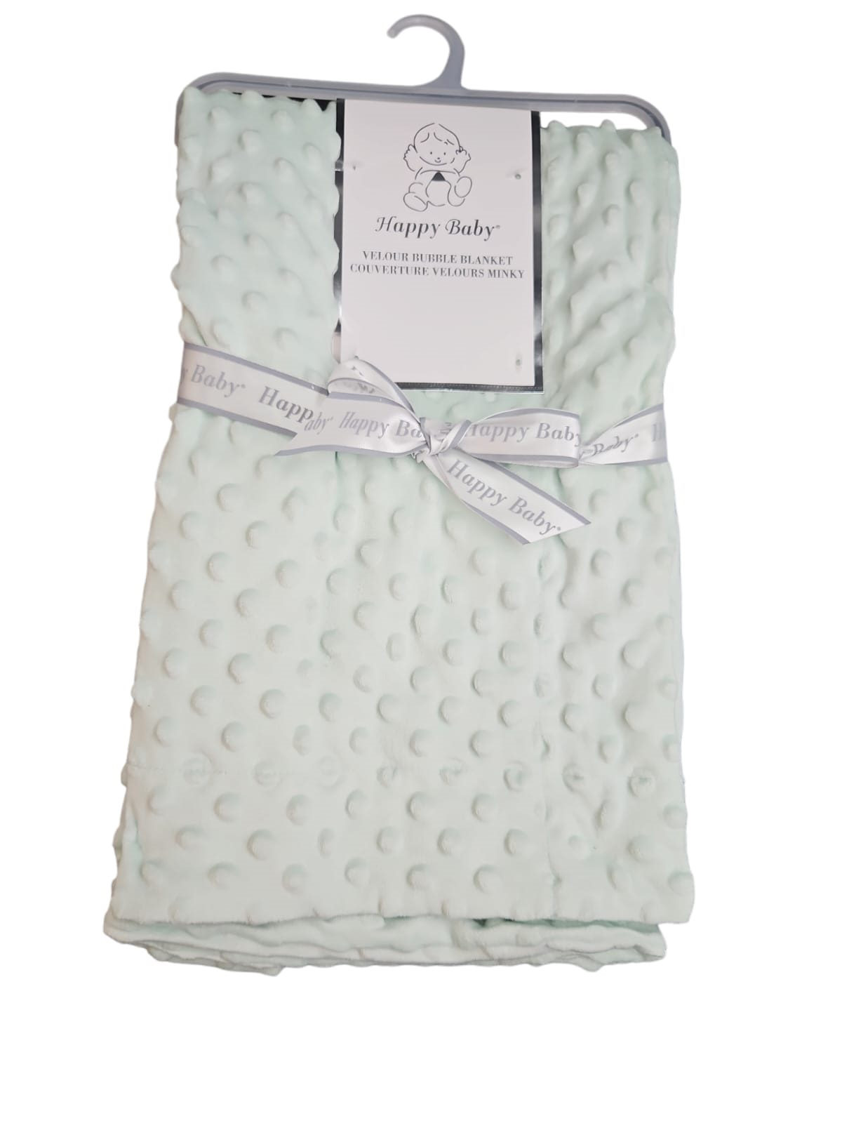 Couverture bébé UNIE à Bulles DOUBLE FACE C05950HB VERT MINT HAPPY BABY